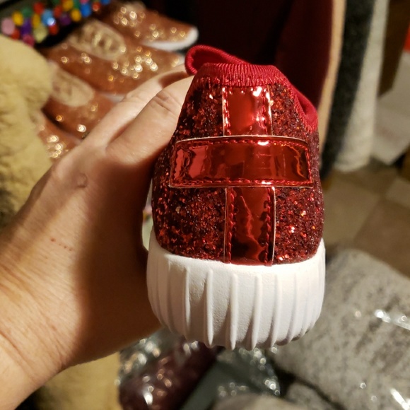 Forever 21 | Shoes | New Womens Red Glitter Sequins Sneakers Shoes Firm ...